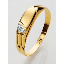 Fingerring Lady Gr. 16, gold (gelbgold 375), Fingerringe, Damen, 16, Metall, Fingerring