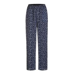 Schlupfhose GOLDNER "Luftige Hose VERA mit Tupfenmuster", Damen, Gr. 46, N-Gr, blau (marine, gemustert), Obermaterial: 100% Polyester COOLMAX(R) PES(Coolmax)., weit, Hosen Schlupfhose, Eingrifftaschen