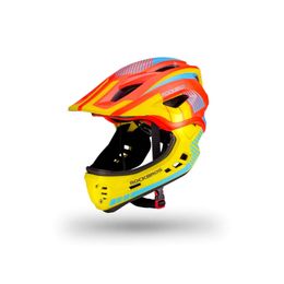 Rockbros Kinder Fahrradhelm mit Kinnschutz Gelb / Orange S