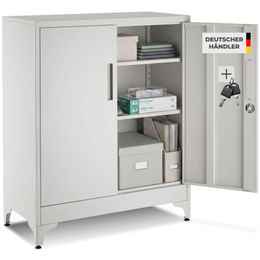 TecTake&reg; Aktenschrank, 80 x 40 x 100 cm, 2 verstellbare Zwischenb&ouml;den, pulverbeschichteter Stahl, Kippschutz, h&ouml;henverstellbare F&uuml;&szlig;e