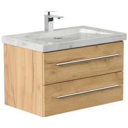 Posseik Badm&ouml;bel Marmor Carrara White YAMO 75 cm 1 Hahnloch SoftClose in versch. Ausf&uuml;hrungen