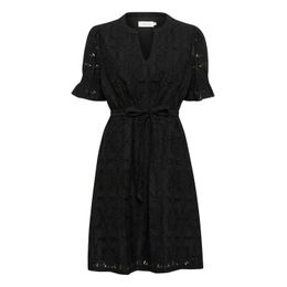 Midikleid Cream "Kleid CRLibby", Damen, Gr. 34, N-Gr, schwarz (pitch schwarz), Obermaterial: 60% Baumwolle CO. 40% Polyamid PA., Kleider Midikleid