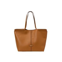 Marc O'Polo Shopper MARC O'POLO "mit abnehmbarer Innenpouch", Damen, Gr. B/H/T: 17cm x 29cm x 13cm, true camel, Leder, unifarben, Taschen Shopper