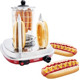 Salco Hotdog-Maker "SHO-6", bunt (rot, silberfarben), B:33,5cm H:34cm T:36cm, Hot-Dog-Maker