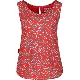 alife and kickin Blusentop ALIFE & KICKIN "Damen GiuliaAK B Kurzarmbluse, Bluse", Damen, Gr. XL, rot (salsa), 100% Polyester, Blusen Blusentop