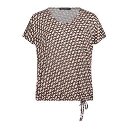 Kurzarmshirt Betty Barclay "Damen mit V-Ausschnitt", Damen, Gr. 36, bunt (dunkelblau, braun), Jersey, Obermaterial: 95% Viskose, 5% Elasthan, Basic, figurumspielend normal, V-Ausschnitt, Shirts