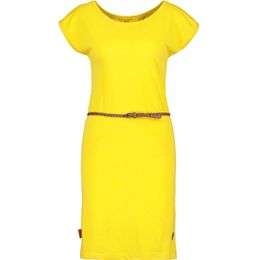 alife and kickin Jerseykleid ALIFE & KICKIN "Damen ElliAK Sommerkleid, Kleid", Damen, Gr. L, Normalgr&ouml;&szlig;en, gelb (amber), 65% Baumwolle, 35% Polyester, Kleider Jerseykleid