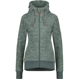 alife and kickin Sweatjacke ALIFE & KICKIN "Damen VivianAK F Fleecejacke, &Uuml;bergangsjacke, Jacke", Damen, Gr. L, gr&uuml;n (schwarz forest), 62% Polyester 30% Polyester (recycelt) 8% Elasthan, Sweatjacken Sweatjacke