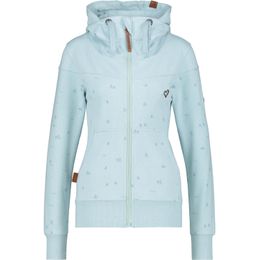 alife and kickin Kapuzensweatjacke ALIFE & KICKIN "Damen PalinaAK B Kapuzensweatjacke, Sweatjacke", Damen, Gr. L, blau (ice), 50% Baumwolle, 50% Polyester, Sweatjacken