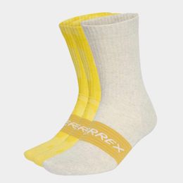Wandersocken adidas Performance "TRX MT SCK 3PP", Damen, Gr. XL (46/48), semi frozen lemon, semi frozen lemon, pyrite, Obermaterial: 55% Baumwolle, 37% Polyester, 4% Elasthan, 4% Polyamid, Socken, f&uuml;r Erwachsene geeignet, im 3er-Pack
