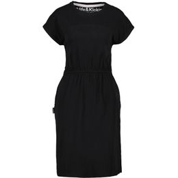 alife and kickin Blusenkleid ALIFE & KICKIN "Damen ShallyAK Sommerkleid, Kleid", Damen, Gr. L, Normalgr&ouml;&szlig;en, schwarz (moonless), 60% Baumwolle, 40% Polyester, Kleider Blusenkleid