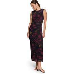 Meshkleid Zero "Damen mit Print", Damen, Gr. 34, Normalgr&ouml;&szlig;en, schwarz, dunkelrot, Mesh, Obermaterial: 95% Polyester, 5% Elasthan, figurbetont lang, Rundhals, Kleider, Material