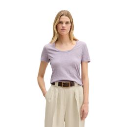 Marc O'Polo T-Shirt MARC O'POLO "aus reiner Baumwolle", Damen, Gr. L, lila (dusty lavender), Obermaterial: 100% Baumwolle, unifarben, Basic, regular fit, tiefer Rundhals, normaler Saum, Shirts T-Shirt