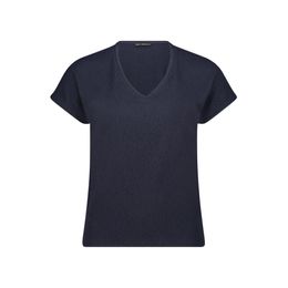 Kurzarmshirt Betty Barclay "Damen mit Struktur", Damen, Gr. 36, dunkelblau, Obermaterial: 99% Polyester, 1% Elasthan, loose fit normal, V-Ausschnitt, Shirts