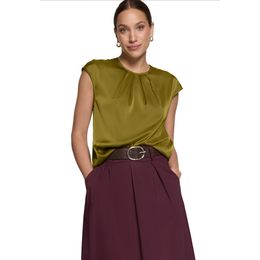Satinbluse Zero "Damen mit Rundhalsausschnitt", Damen, Gr. 34, fir gr&uuml;n, Satin, Obermaterial: 96% Polyester, 4% Elasthan, figurumspielend normal, Rundhals, Blusen