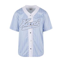 Kurzarmshirt Karl Kani "Karl Kani Herren", Jungen, Gr. M, light blau, wei&szlig;, 100% Polyester, normal, Rundhals, Shirts