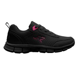 Sneaker Kangaroos "K-RF BETHY", Damen, Gr. 36, jet schwarz, daisy pink, Synthetik, Textil, Schuhe Sneaker, Atmungsaktiv
