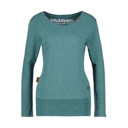 alife and kickin Langarmshirt ALIFE & KICKIN "Damen CocoAK A Long Langarmshirt", Damen, Gr. L, gr&uuml;n (schwarz forest), 65% Baumwolle, 35% Polyester, Shirts Langarmshirt