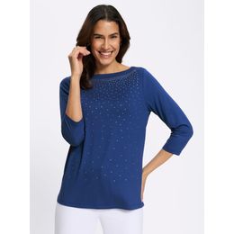 3/4-Arm-Shirt Lady "3/4-Arm-Shirt", Damen, Gr. 36, blau (royalblau), 95% Viskose, 5% Elasthan, unifarben, U-Boot-Ausschnitt, Shirts 3/4-Arm-Shirt