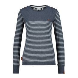 alife and kickin Langarmshirt ALIFE & KICKIN "Damen LeonieAK Langarmshirt", Damen, Gr. L, blau (marine), 60% Baumwolle, 40% Polyester, Shirts Langarmshirt