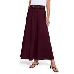 Maxirock Zero "Damen mit G&uuml;rtel", Damen, Gr. 34, schwarz aubergine, Web, Obermaterial: 98% Baumwolle, 2% Elasthan. Futter: 100% Viskose. F&uuml;llung:, unifarben, ausgestellt lang, R&ouml;cke Maxirock, G&uuml;rtel