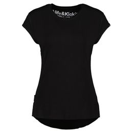 alife and kickin Rundhalsshirt ALIFE & KICKIN "Damen MimmyAK A T-Shirt", Damen, Gr. L, schwarz (moonless), 95% Viskose, 5% Elasthan, Shirts Rundhalsshirt