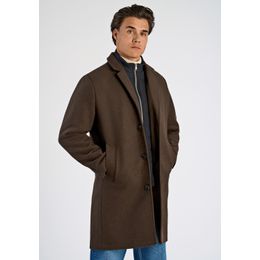 Kurzmantel LINDBERGH "Mantel Relaxed Fit", Herren, Gr. L, braun (dk braun mel), Obermaterial: 55% Polyester, 40% Wolle, 5% sonstige Fasern. Futter: 100% Polyester. F&uuml;llung: 100% Polyester, M&auml;ntel Kurzmantel