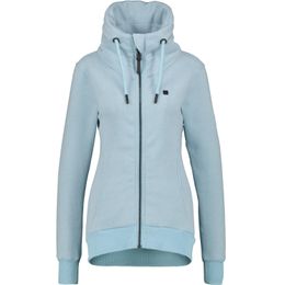 alife and kickin Sweatjacke ALIFE & KICKIN "Damen VivianAK Sweatjacke", Damen, Gr. L, blau (ice), 50% Baumwolle, 50% Polyester, Sweatjacken Sweatjacke