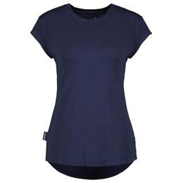 alife and kickin Rundhalsshirt ALIFE & KICKIN "Damen MimmyAK A T-Shirt", Damen, Gr. L, blau (marine), 95% Viskose, 5% Elasthan, Shirts Rundhalsshirt