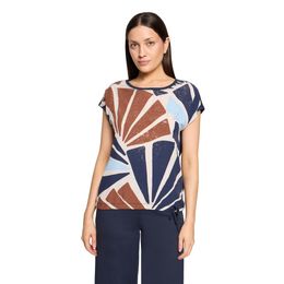 BETTY & CO Kurzarmshirt BETTY & CO "Damen mit Print", Damen, Gr. L, nature, braun, Obermaterial: 100% Baumwolle, loose fit normal, Rundhals, Shirts