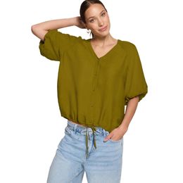Schlupfbluse Zero "Damen", Damen, Gr. 34, fir gr&uuml;n, Obermaterial: 88% Viskose, 12% Polyamid, figurumspielend normal, V-Ausschnitt, Blusen Schlupfbluse