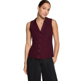 T-Shirt Zero "Damen mit Kragen", Damen, Gr. 34, schwarz aubergine, Jersey, Obermaterial: 94% Viskose, 6% Elasthan. F&uuml;llung:, Strukturmuster, figurbetont normal, Shirts T-Shirt, Gerippt