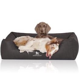 Knuffelwuff Orthop&auml;disches Hundebett Rockland aus Kunstleder schwarz XL
