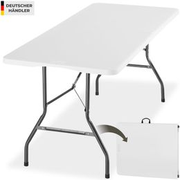 TecTake&reg; Campingtisch, klappbar, wetterfest, 120 kg Belastbarkeit, gummierter Tragegriff