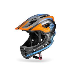 Rockbros Kinder Fahrradhelm mit Kinnschutz Schwarz / Orange S