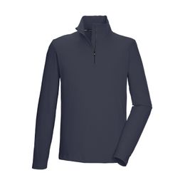 Langarmshirt Killtec "KSW 71 MN FLX SHRT", Herren, Gr. L, blau (nachtblau), Obermaterial: 69% Polyester, 31% Elasthan, ohne Ausschnitt, Shirts Langarmshirt, Funktionsshirt mit Stehkragen, warm, bequem, Zipper mit Kinnschutz