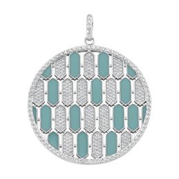 Kettenanh&auml;nger "mit Emaille-Einlagen und Zirkonia, Silber 925", blau (silber), Giorgio Martello MILANO, Schmuckanh&auml;nger, Damen, 4,5cm, Silber 925 (Sterlingsilber), Kettenanh&auml;nger
