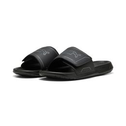 Badesandale Puma "ROYALCAT COMFORT 2", Herren, Gr. 43, schwarz (Puma schwarz, cool schwarz gray), Synthetik, unifarben, Schuhe, f&uuml;r Alltag und Freizeit, mit SOFTRIDE-D&auml;mpfung, sportlicher Stil