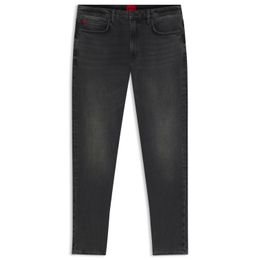 Slim-fit-Jeans Hugo "Hugo 734", Herren, Gr. 32, L&auml;nge 32, schwarz (dunkelgrau023), Denim/Jeans, Obermaterial: 61% Baumwolle, 38% Lyocell, 1% Elasthan, unifarben, slim fit lang, Jeans Slim-fit-Jeans, aus Stretch-Denim, extra schmal