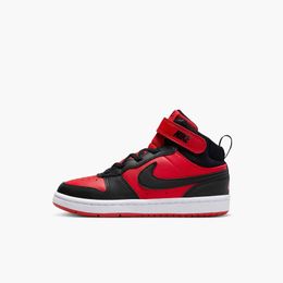 Nike Sportswear M&auml;dchen Sneaker "COURT BOROUGH MID 2 (PSV)", Gr. 29,5university rot, schwarz, wei&szlig;, Leder, Synthetik, Schuhe, inspiriert vom Air