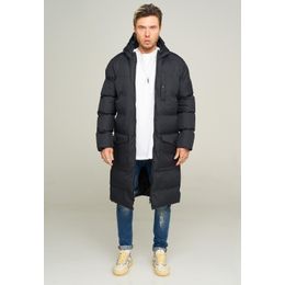Parka behype "LONGLINE PUFFER PARKA", Herren, Gr. M, schwarz, 100% Polyester, unifarben, normal, ohne Ausschnitt, Jacken Parka, mit Kapuze