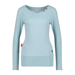 alife and kickin Langarmshirt ALIFE & KICKIN "Damen CocoAK A Long Langarmshirt", Damen, Gr. L, ice, 65% Baumwolle, 35% Polyester, Shirts Langarmshirt
