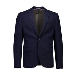 Anzugsakko LINDBERGH "Sakko Relaxed Fit", Herren, Gr. 48, blau (dk blau mel), Obermaterial: 56% Polyester, 40% Wolle, 4% Elasthan. Futter: 55% Polyester, 45% Viskose, Sakkos
