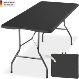 TecTake&reg; Campingtisch, klappbar, wetterfest, 120 kg Belastbarkeit, gummierter Tragegriff
