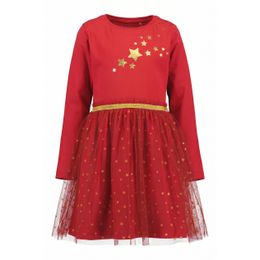 Jerseykleid Blue Seven "Blue Seven T&uuml;llkleid Christmas", M&auml;dchen, Gr. 104, 3380, hoch rot, 100% Baumwolle, normal, Rundhals, Kleider Jerseykleid