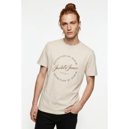 Jack & Jones T-Shirt JACK & JONES "JJGRAYSON TEE SS CREW NECK", Jungen, Gr. M, moonbeam, Jersey, Obermaterial: 100% Baumwolle, bedruckt, regular fit normal, Rundhals, Shirts T-Shirt, Baumwolle, regular fit