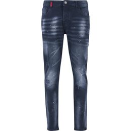 Bequeme Jeans 2Y Premium "2Y Premium CARLOS DESTROYED SLIM FIT JEANS", Herren, Gr. 38, Normalgr&ouml;&szlig;en, midblau, 98% Baumwolle, 2% Elasthan, unifarben, Jeans