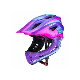 Rockbros Kinder Fahrradhelm mit Kinnschutz Rosa / Lila M