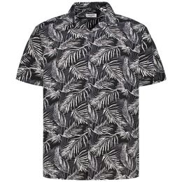 Jack & Jones Herren Gro&szlig;e Gr&ouml;&szlig;en | Jack&Jones Freizeithemd mit Allover-Muster Farbe schwarz Gr&ouml;&szlig;e: 4XL