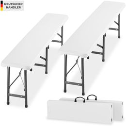 TecTake&reg; 2er Set Bierbank, wetterfest, je 500 kg belastbar, bis zu 8 Personen, gummierte Tragegriffe